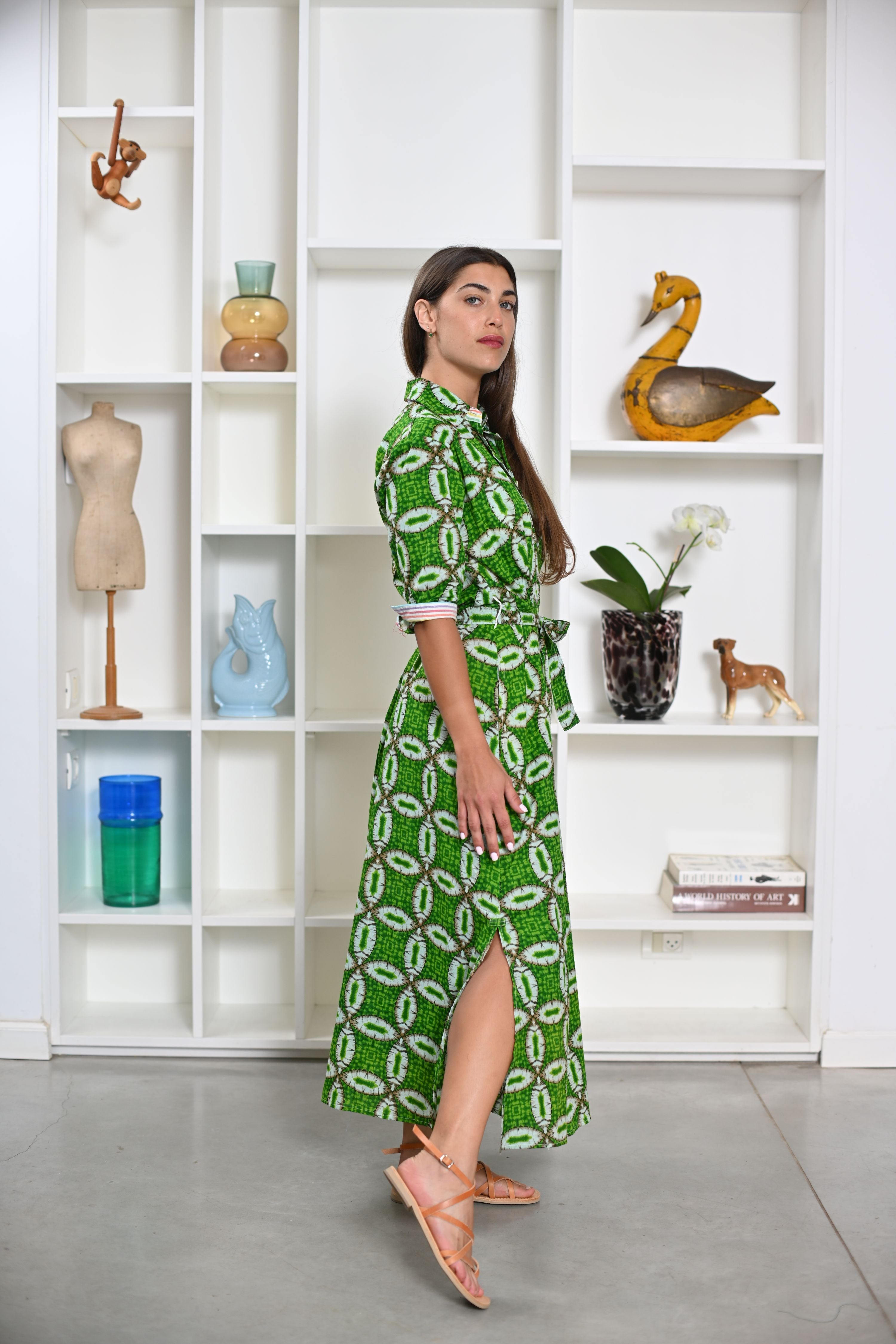 Anna Summer Dress - Grass Green